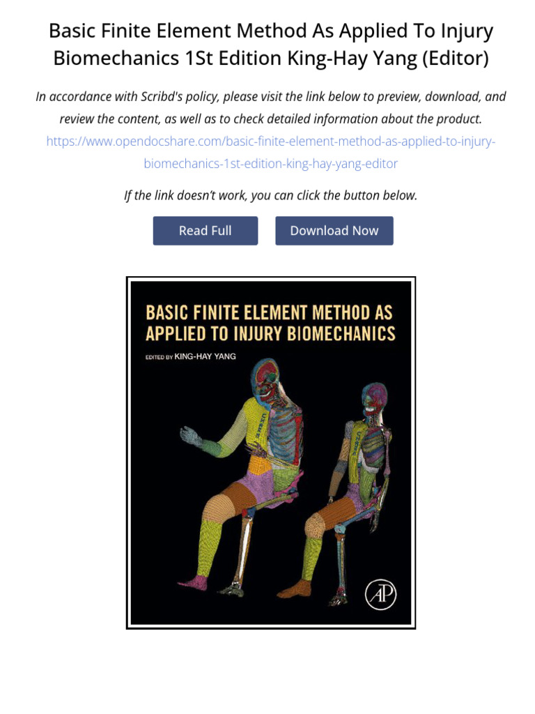 Basic Finite Element Method as Applied to Injury Biomechanics 1st ...