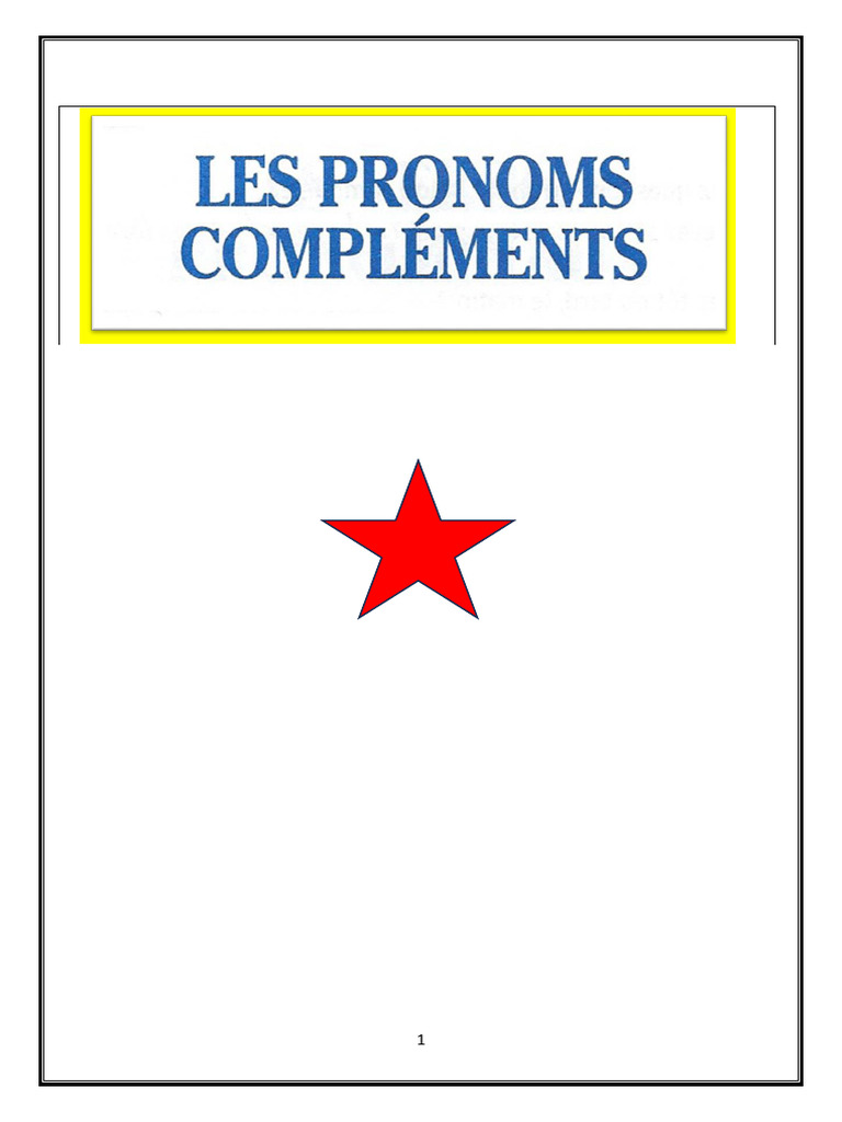 1. Les-pronoms-compléments - Dossier 1 (3) | PDF