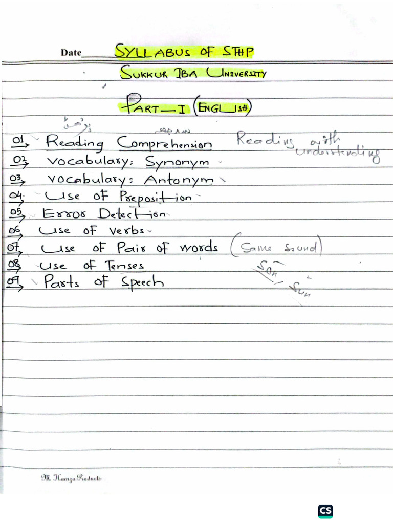Sthp English Syllabus Part 1 | PDF