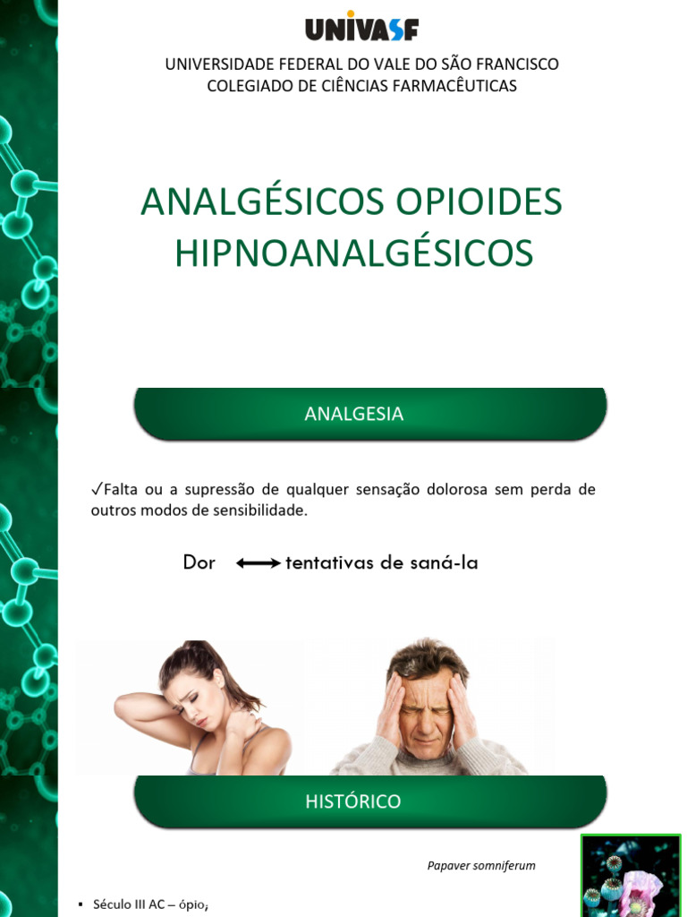 Aula 1 - Analgésicos Opioide 2025.2 | PDF | Morfina | Opioide