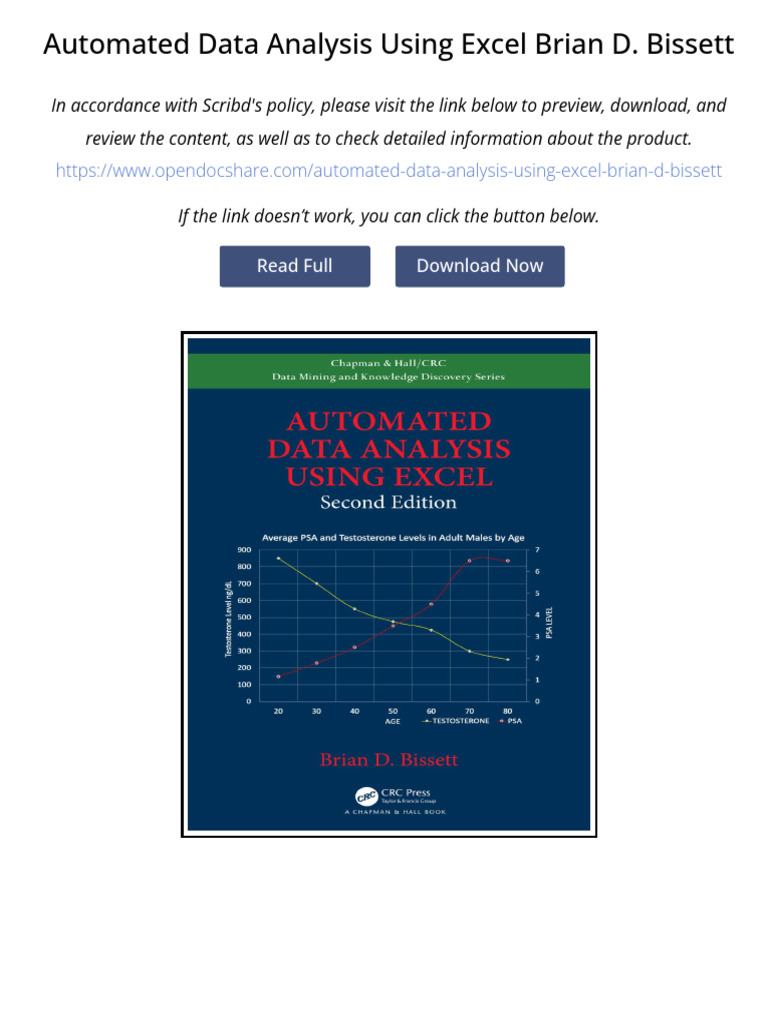 Automated Data Analysis Using Excel Brian D. Bissett | PDF | Microsoft Excel | Microsoft Access