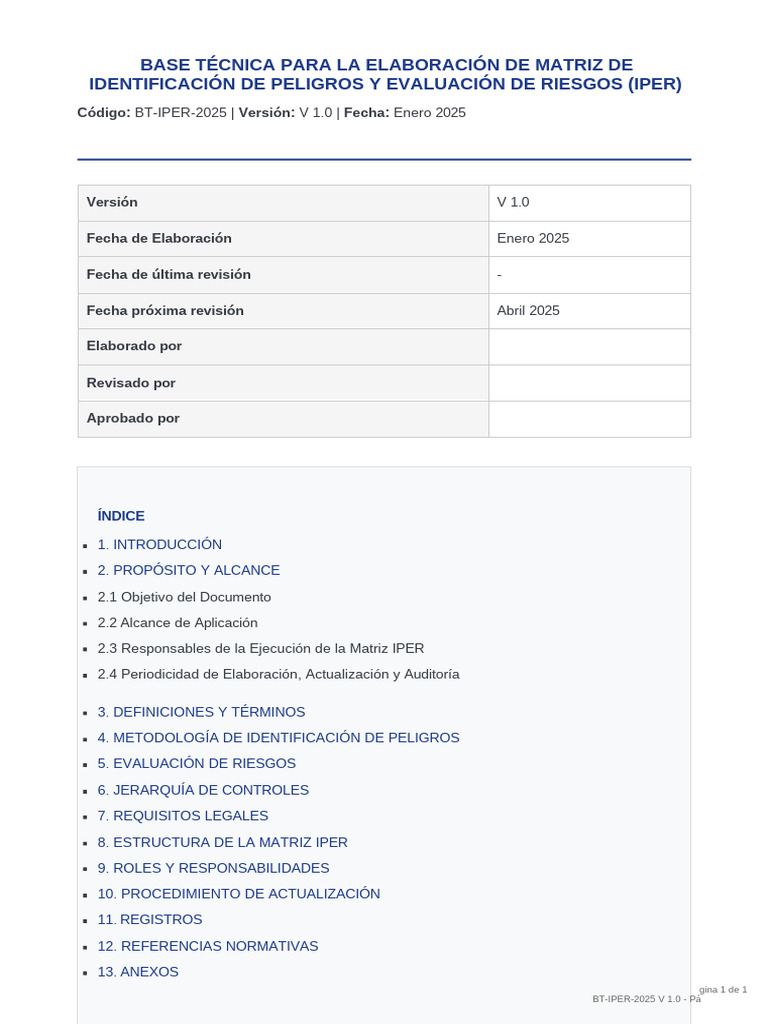Matriz de Peligros BTPR-013 con Resolución 668 | PDF | Seguridad y ...