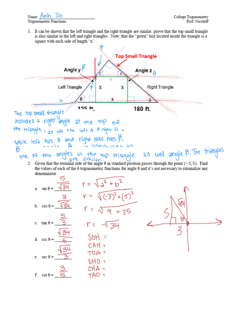 Trigonometric Functions in Triangles | PDF