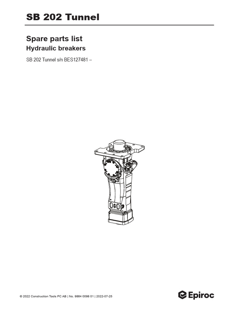SB 202 Tunnel Spare Parts Overview | PDF | Valve | Piston