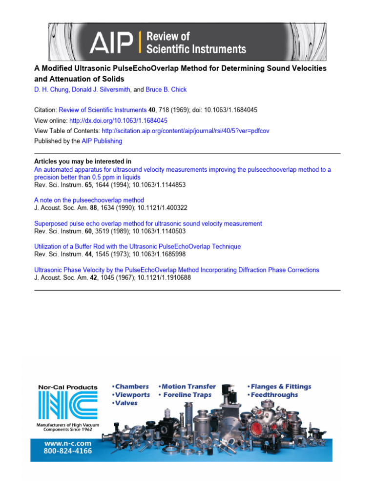 A Modified Ultrasonic Pulse-Echo-Overlap Method for Determining Sound ...
