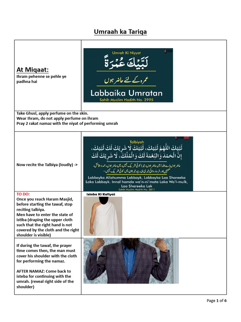 Umrah Steps | PDF | Sharia | Semitic Words And Phrases