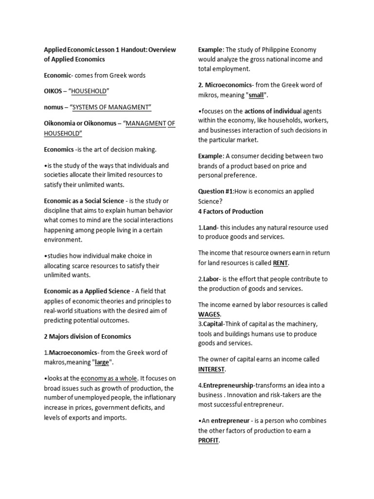 aelesson1 | PDF | Economics | Goods