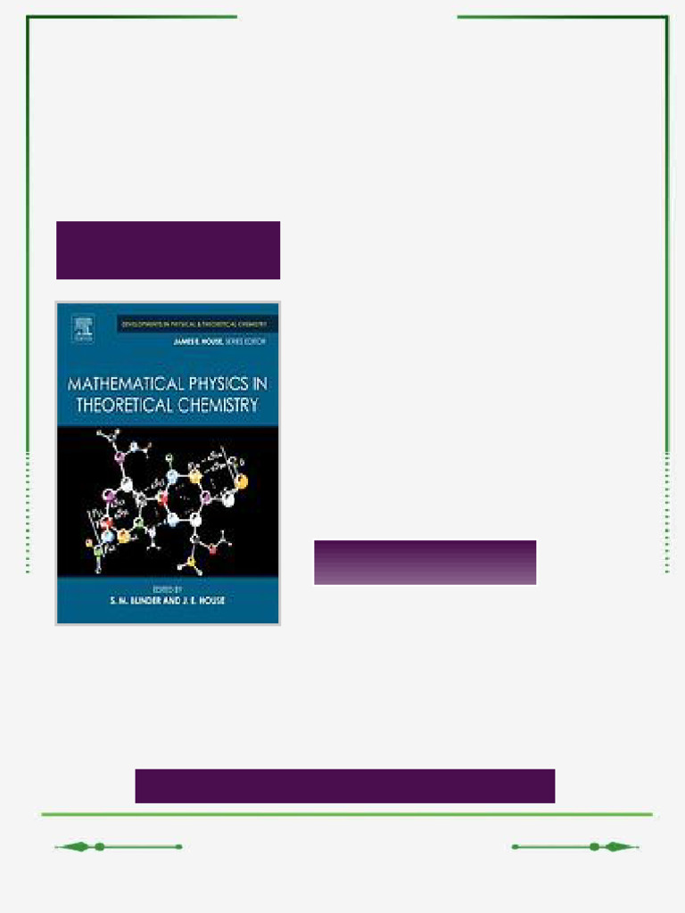 Mathematical physics in theoretical chemistry First Edition Blinder S.M ...