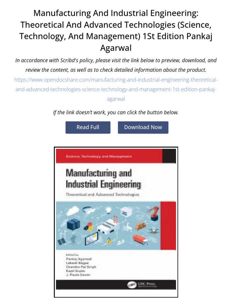 Manufacturing and Industrial Engineering: Theoretical and Advanced Technologies (Science ...