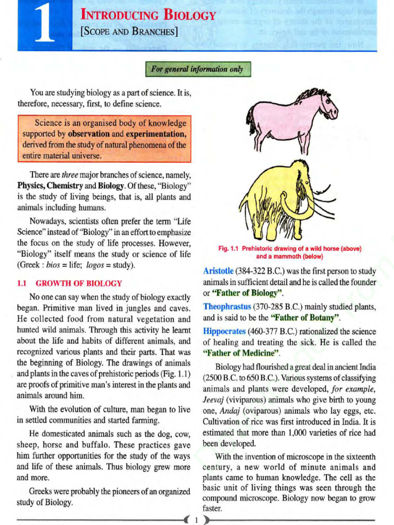 Class 9 Selina Biology Chapter 01 Introducing Biology | PDF