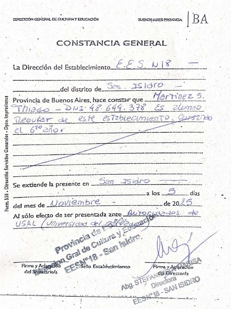 Constancia General | PDF