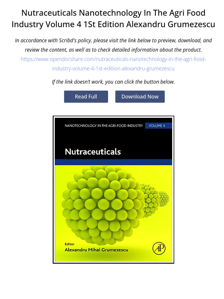 Nutraceuticals Nanotechnology in the Agri Food Industry Volume 4 1st ...