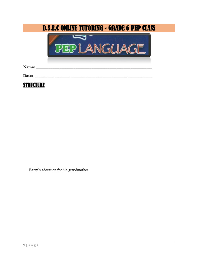 Grade 6 PEP Class Tutoring Guide | PDF | Christopher Columbus | Noun