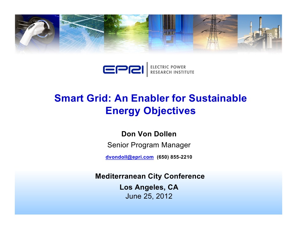 Smart Grid: An Enabler For Sustainable Energy Objectives: Senior ...