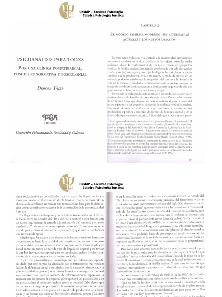 Tajer. D - Psicoanálisis Para Todxs - Cap 3 | PDF