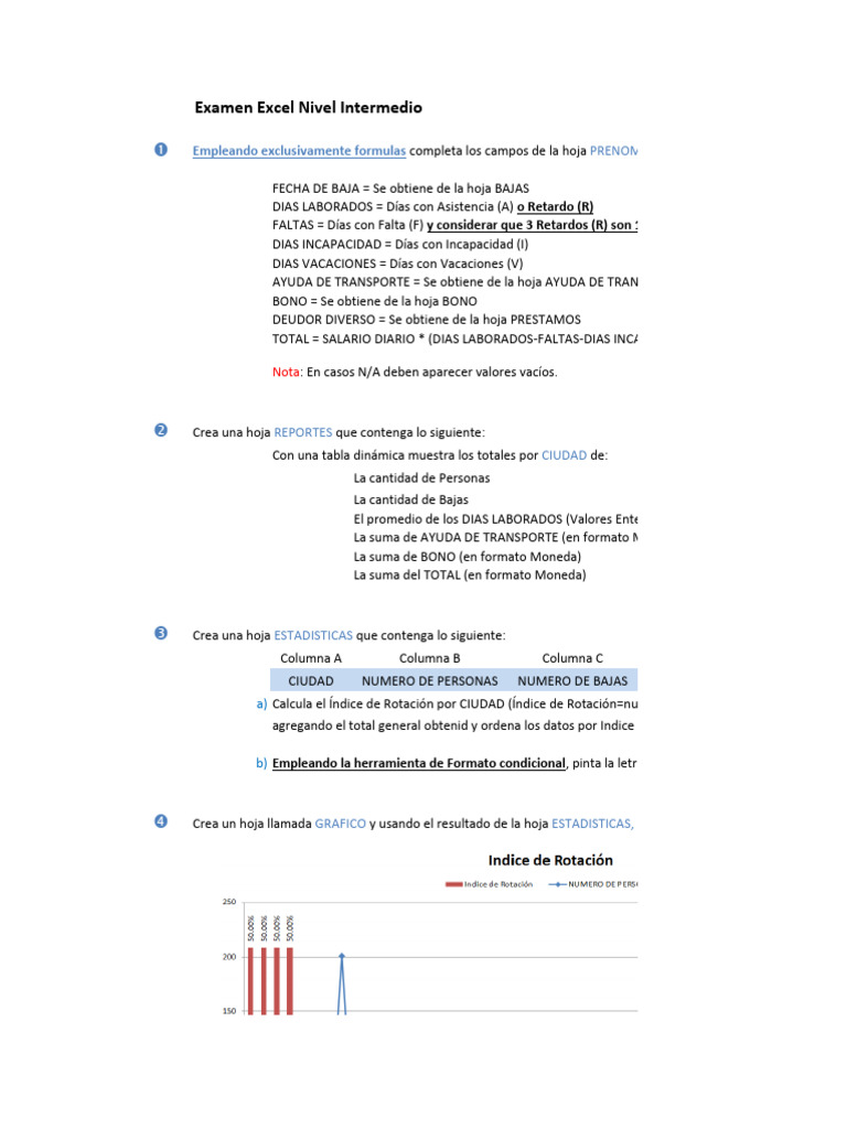 Examen Diagnótisco Excel Interme-Avanza Limpio | PDF | Microsoft Excel ...
