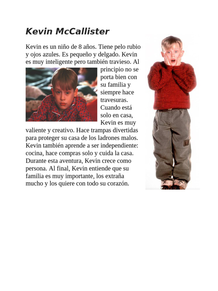 Descripcion de Kevin McCallister | PDF