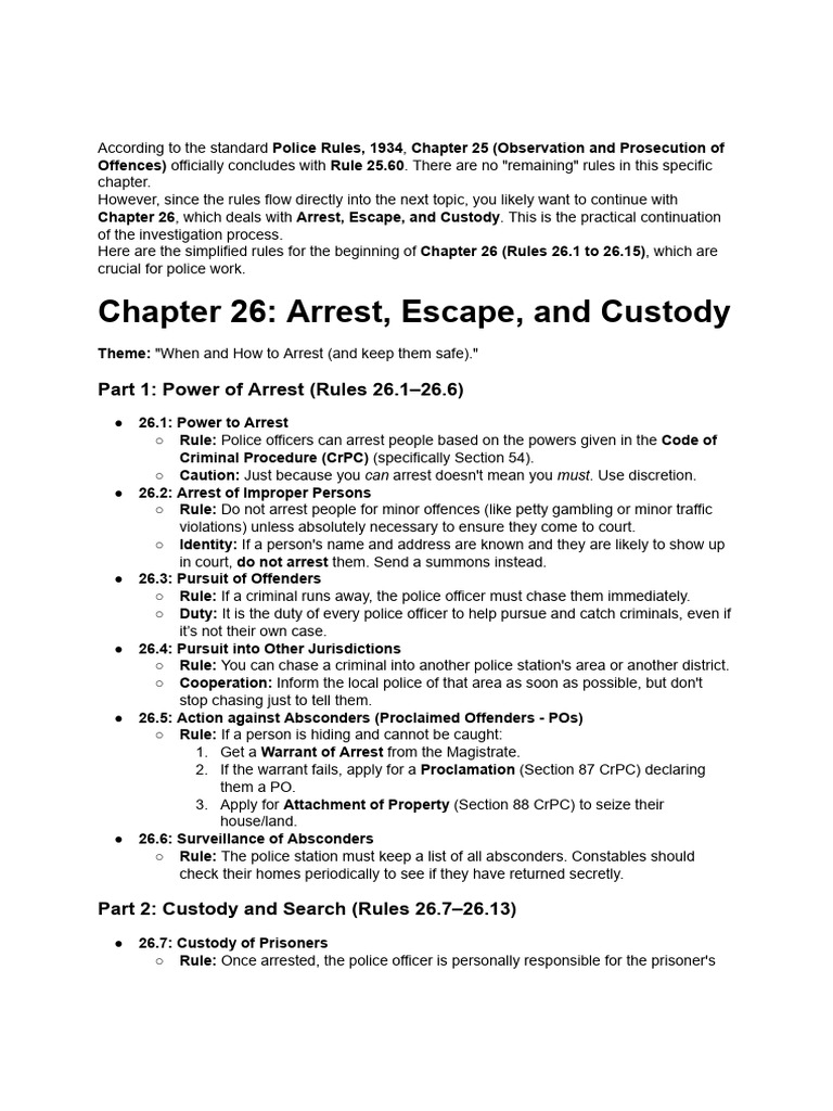 Remaining Rules of Chapter 25 of This.pdf | PDF | Arrest | Police