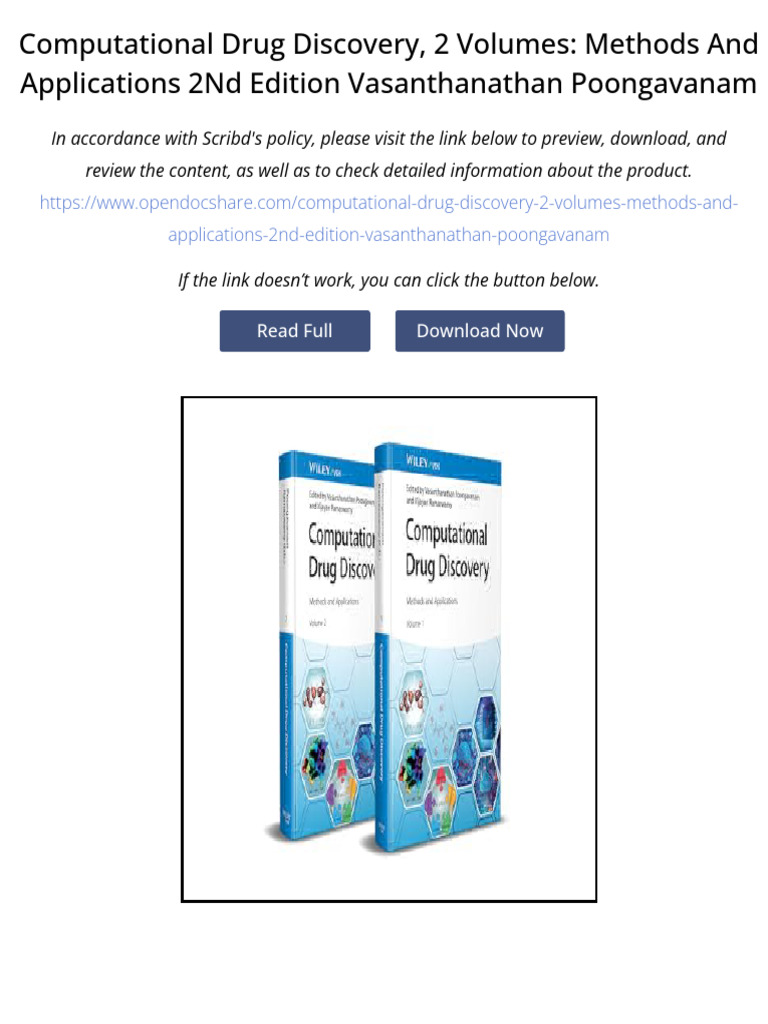 Computational Drug Discovery, 2 Volumes: Methods and Applications 2nd ...