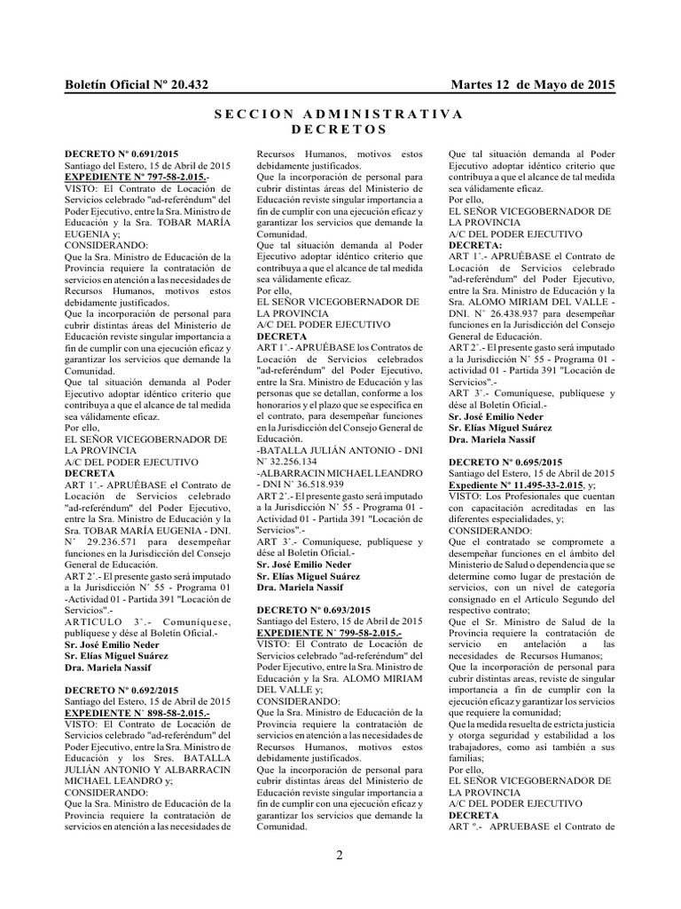 boletin oficial de santiago del estero del dia 12052015 | PDF ...