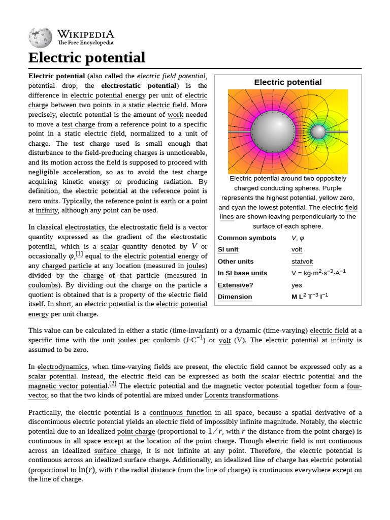 Electric Potential | PDF | Electric Field | Mechanics