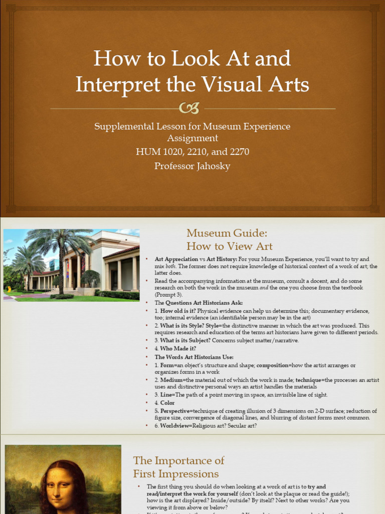 Museum Guide: Interpreting Visual Arts | PDF | Perspective (Graphical ...