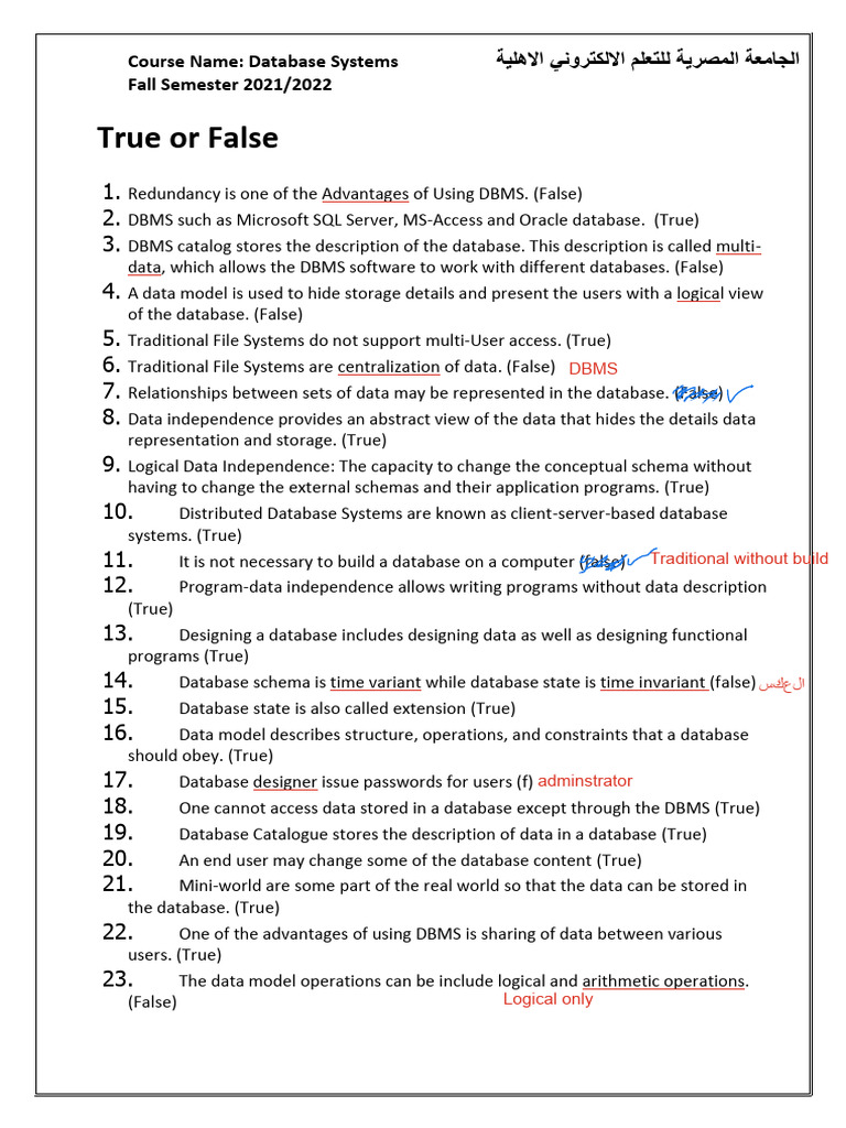 Final Revision | PDF | Databases | Relational Model