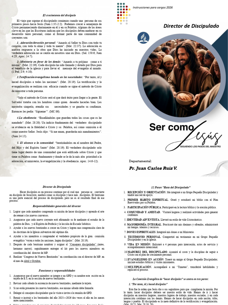 Instructivo Dir. Discipulado 2026 | PDF | Jesús | Iglesia cristiana