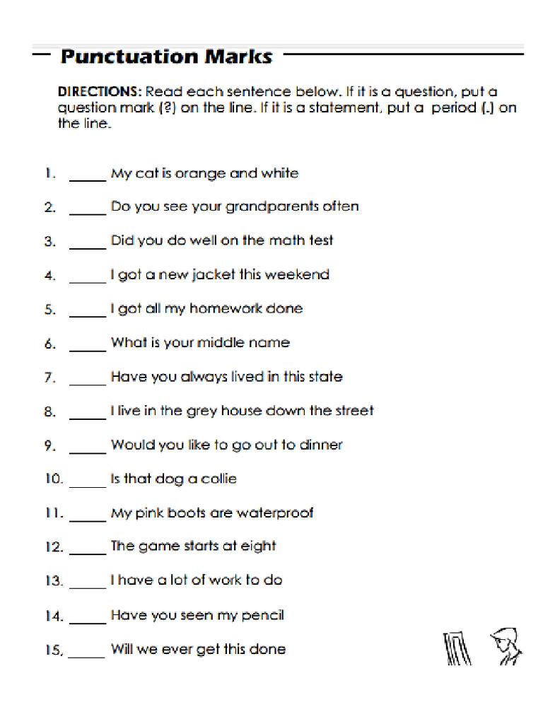 Punctuation Ending Worksheet | PDF