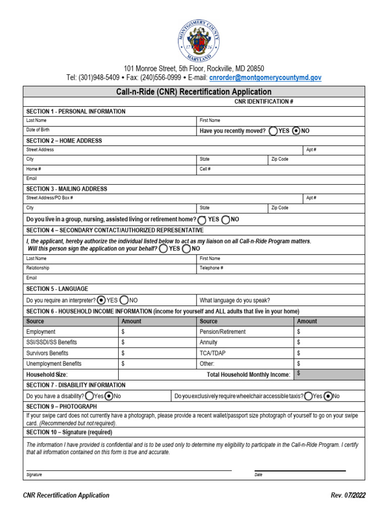 CNR Recertification Application Form | PDF