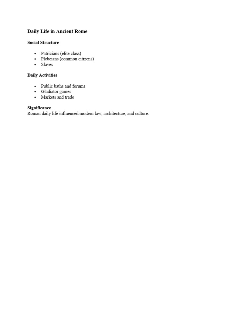 Daily Life in Ancient Rome | PDF