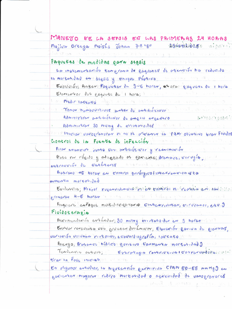 Patología quirúrgica - Manejo de la sepsis en las primeras 24 horas | PDF