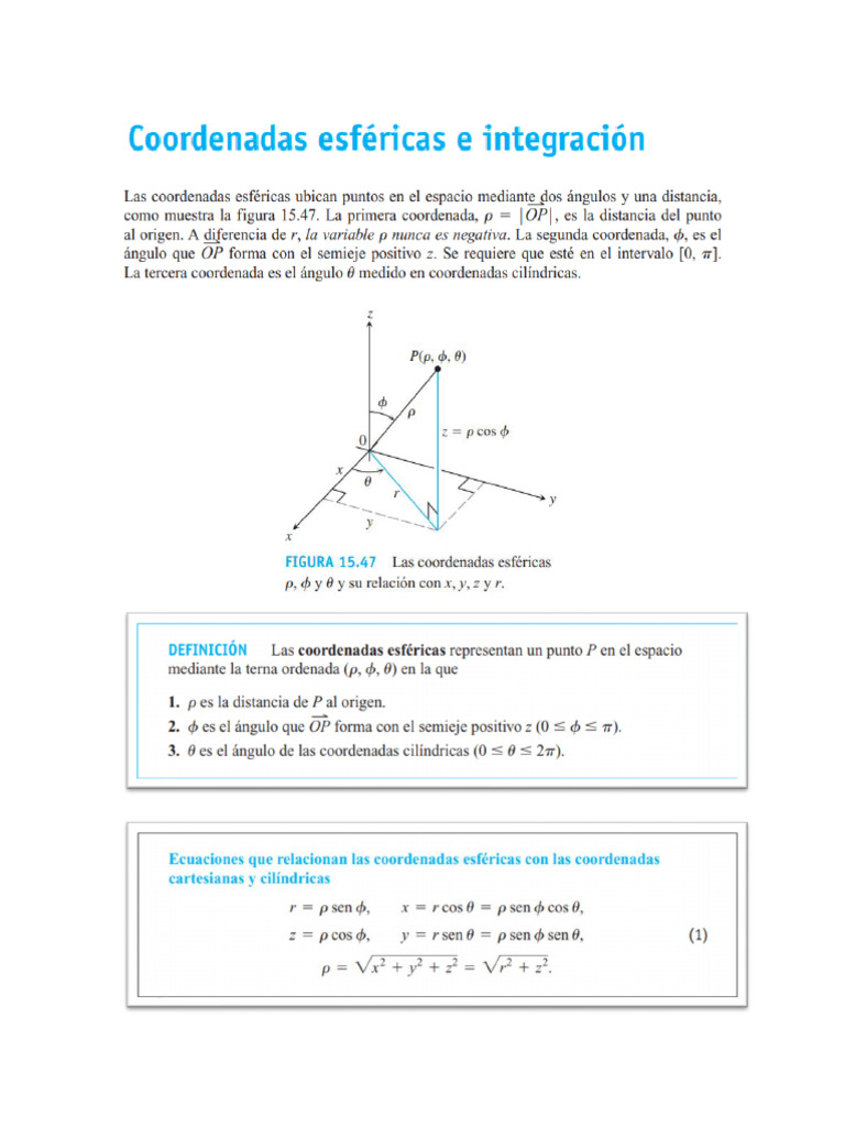Integrales Triples en Coordenadas Esféricas | PDF
