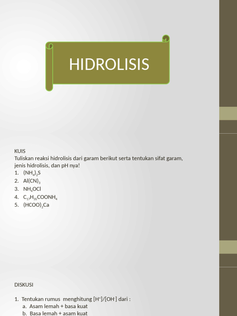 HIDROLISIS | PDF