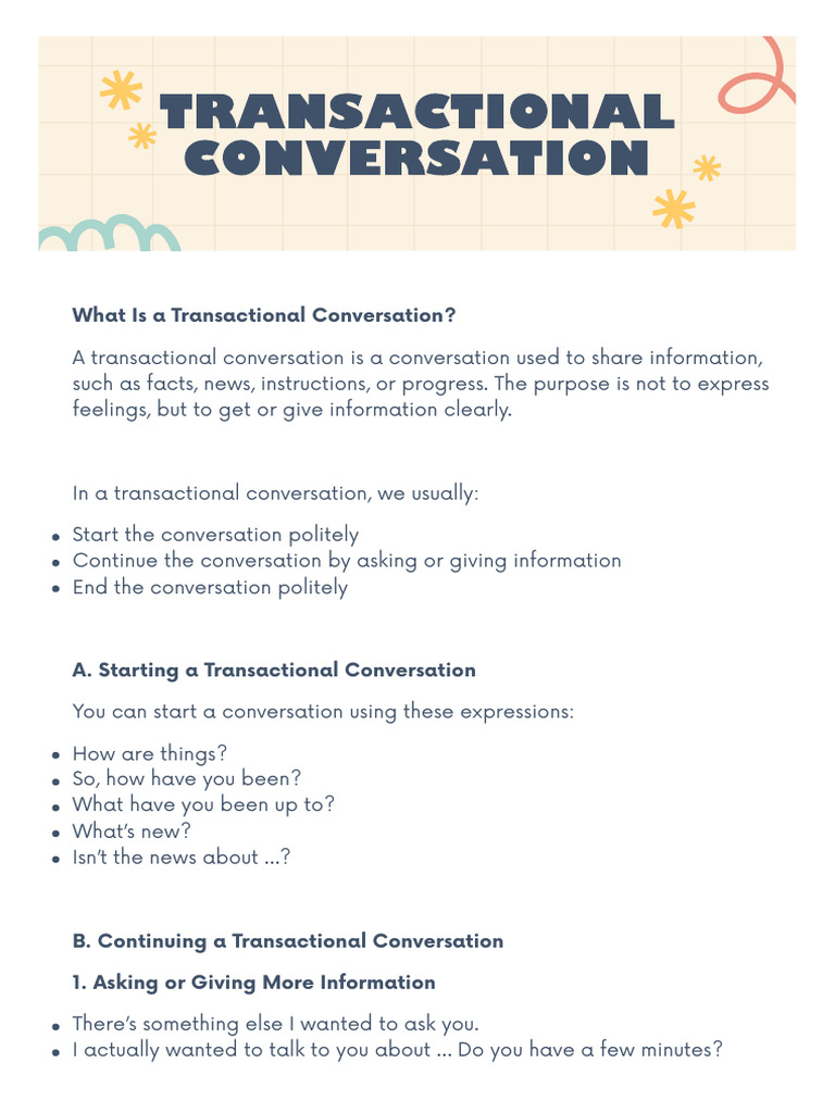 Understanding Transactional Conversations | PDF