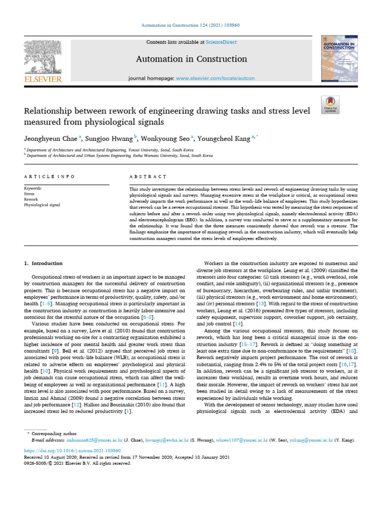 Relationship Between Rework of Engineering Drawing Tasks and Stress ...