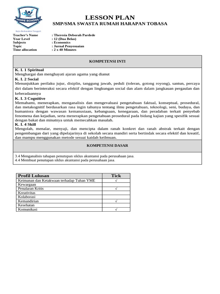 Economics Lesson Plan: Adjusting Entries | PDF | Debits And Credits ...