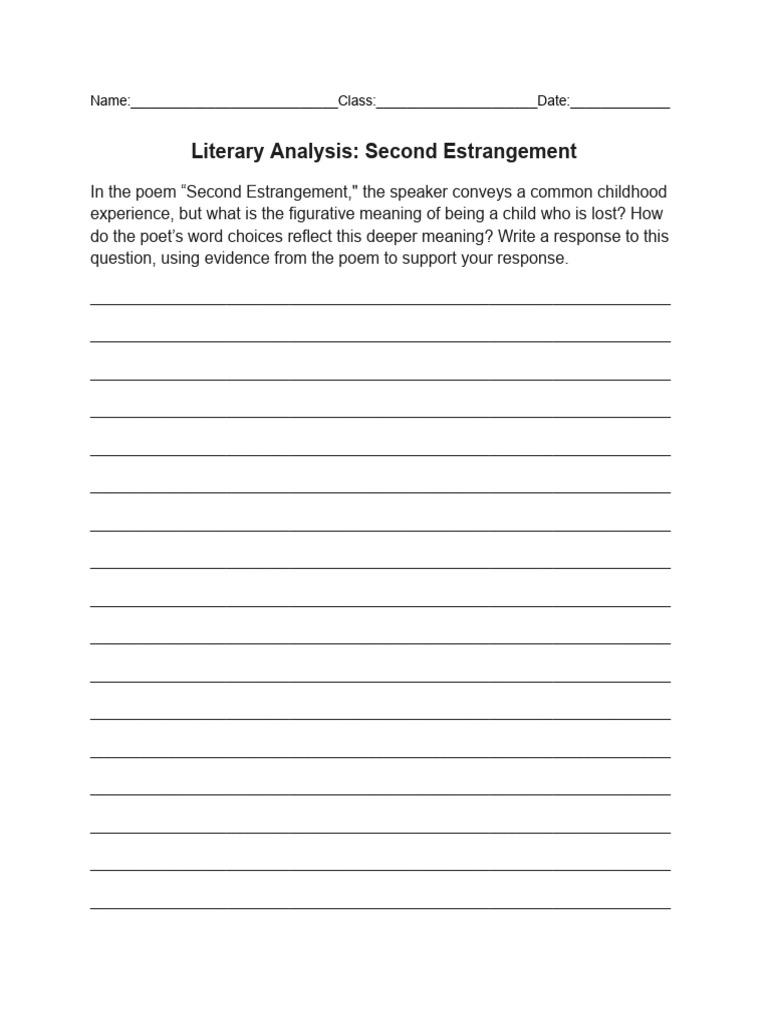 HW 3 _ Second Estrangement | PDF | Poetry | Writing