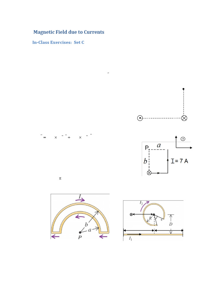 InClass Ex Mag Field Due To Currents Set C | PDF