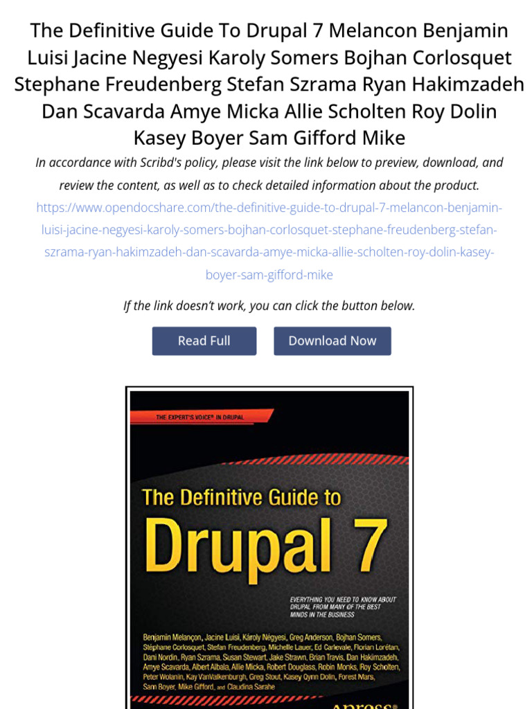 The Definitive Guide to Drupal 7 Melancon Benjamin Luisi Jacine Negyesi ...