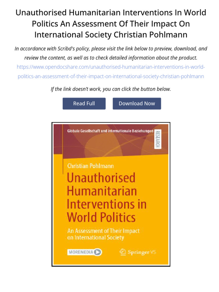 8664Unauthorised Humanitarian Interventions in World Politics An ...