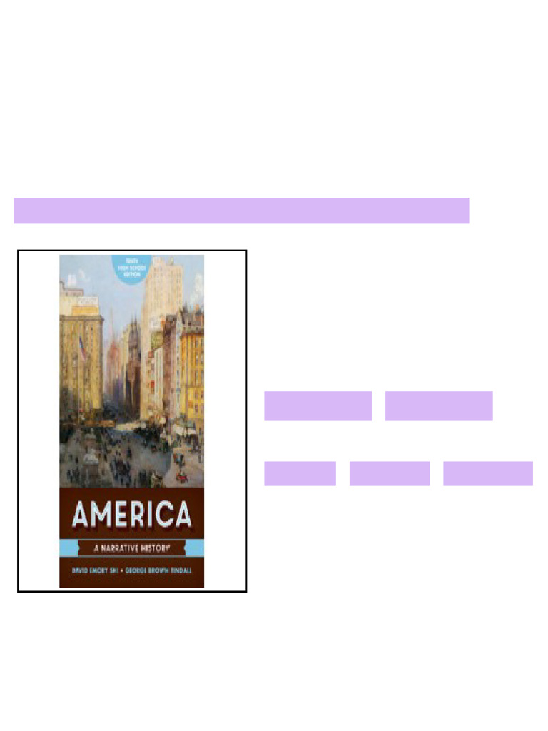 Test Bank for America A Narrative History, Tenth High School Edition ...