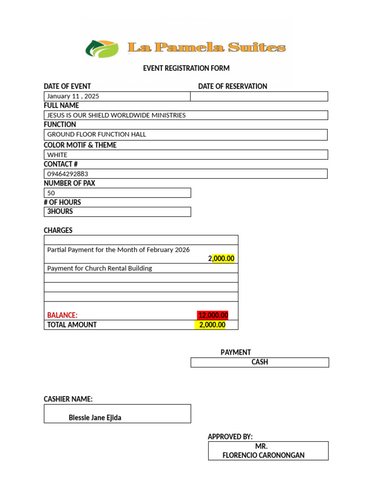 2 Function Hall Form | PDF