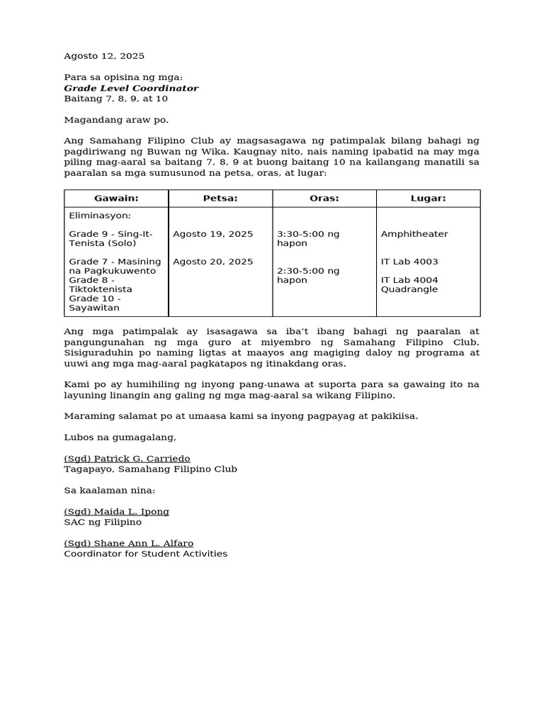 GLC Letter | PDF