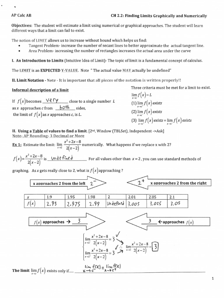 Chapter 2 - Limits and Continuity (Unit 1 From Calc BC Units) | PDF