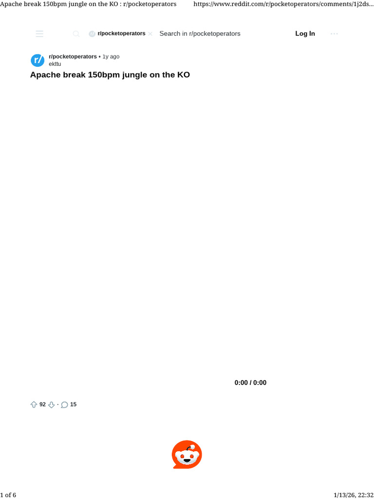Apache Break 150bpm Jungle on the KO _ R_pocketoperators | PDF