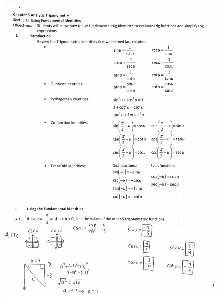 Chapter 5 Filled Guided Notes (Precalculus) | PDF