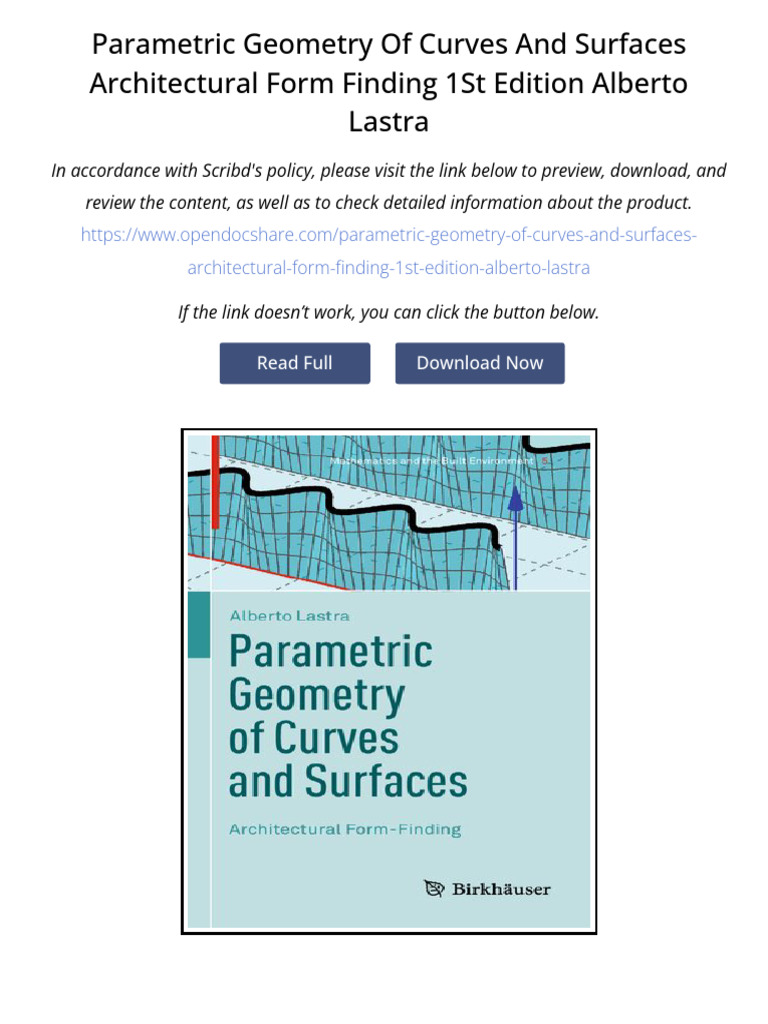 Parametric Geometry of Curves and Surfaces Architectural Form Finding ...