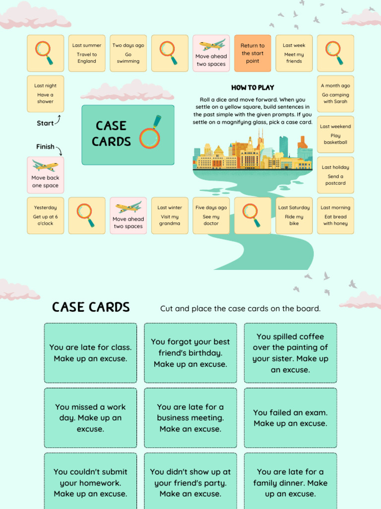 Past Simple Sentence Game Guide | PDF