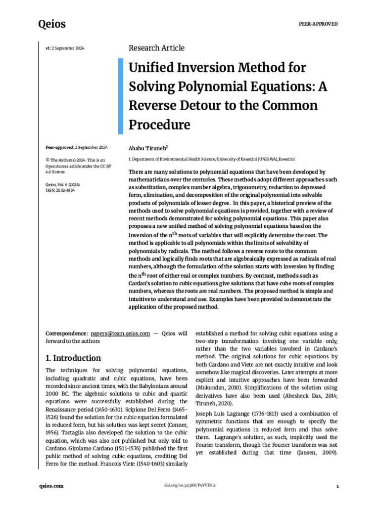 Radical Solution for Polynomial Equation | PDF | Equations | Polynomial
